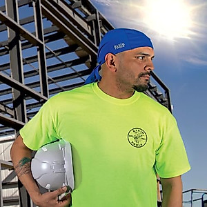 Klein Tools 60180 Cooling Do Rag, Adjustable Sweat Wicking Skull Cap can be Worn Under Helmet, 2-Pack