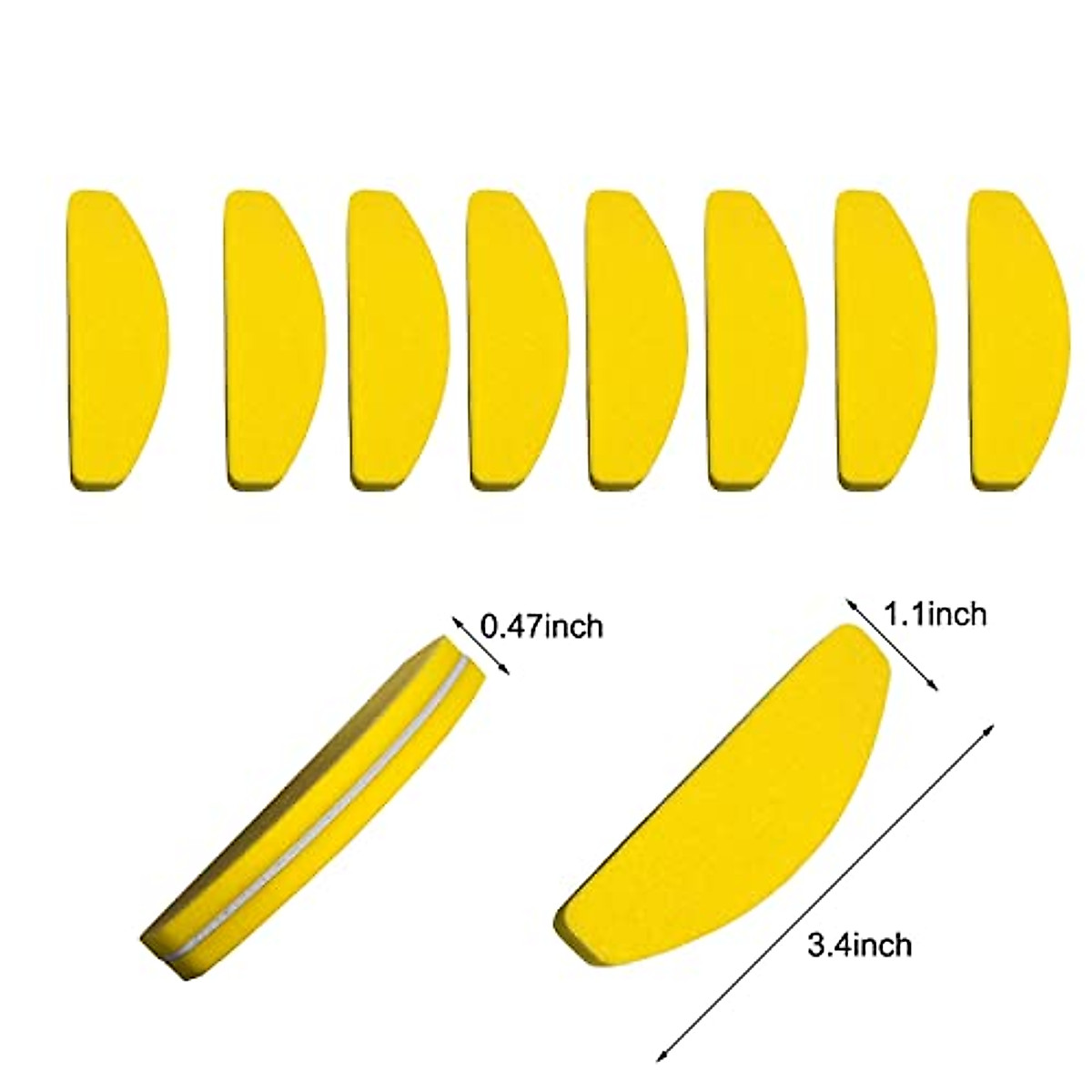 Nail Buffer - Half Moon Nail File 100/180 Grit Professional Fingernail Emery Board Buffing Blocks Manicure Set Nail Care Tool for Acrylic Nails 10pcs (Yellow)