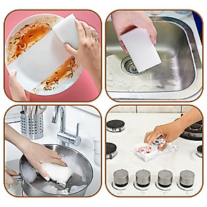 COMNICO 10 Pack Magic Sponge Cleaning Supplies Scrub Dish Dust Products Cleaner Professional Commercial Scrub Sponge for Kitchen Bathroom Bathtub Toilet Sink Furniture Floor Wall