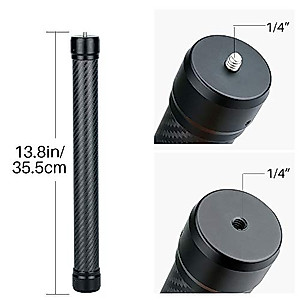 DH10 Upgrade Gimbal Extension Pole Carbon Fiber Bar Lightweight but Strong 1/4" Universal Rod Compatible with DJI Ronin S, Ronin SC, OSMO Mobile 3, OM 4, ZHIYUN Crane 2 V2 Stabilizer DSLR Camera