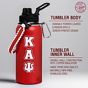 BBGreek Kappa Alpha Psi Fraternity Paraphernalia - Official Vendor - 32oz Rugged Tumbler with Paracord Carabiner - Nupe