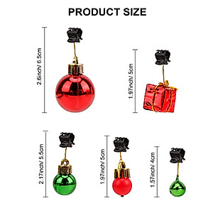 Konsait 20pcs Beard Ornaments Christmas Light Up Facial Hair Baubles Jingle Bells Beard Clips Beard Bulbs for Ugly Sweater Party Christmas Office Social Events New Year Festival Gift Christmas Decor