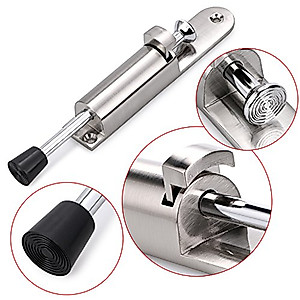 Sumnacon Kickdown Door Stops, Stainless Steel Easy Step Door Stopper, Spring Loaded Telescopic Step On/Off Door Stopper, Adjustable Heavy Duty Door Locks Holder Stop/Release by Foot, Silver
