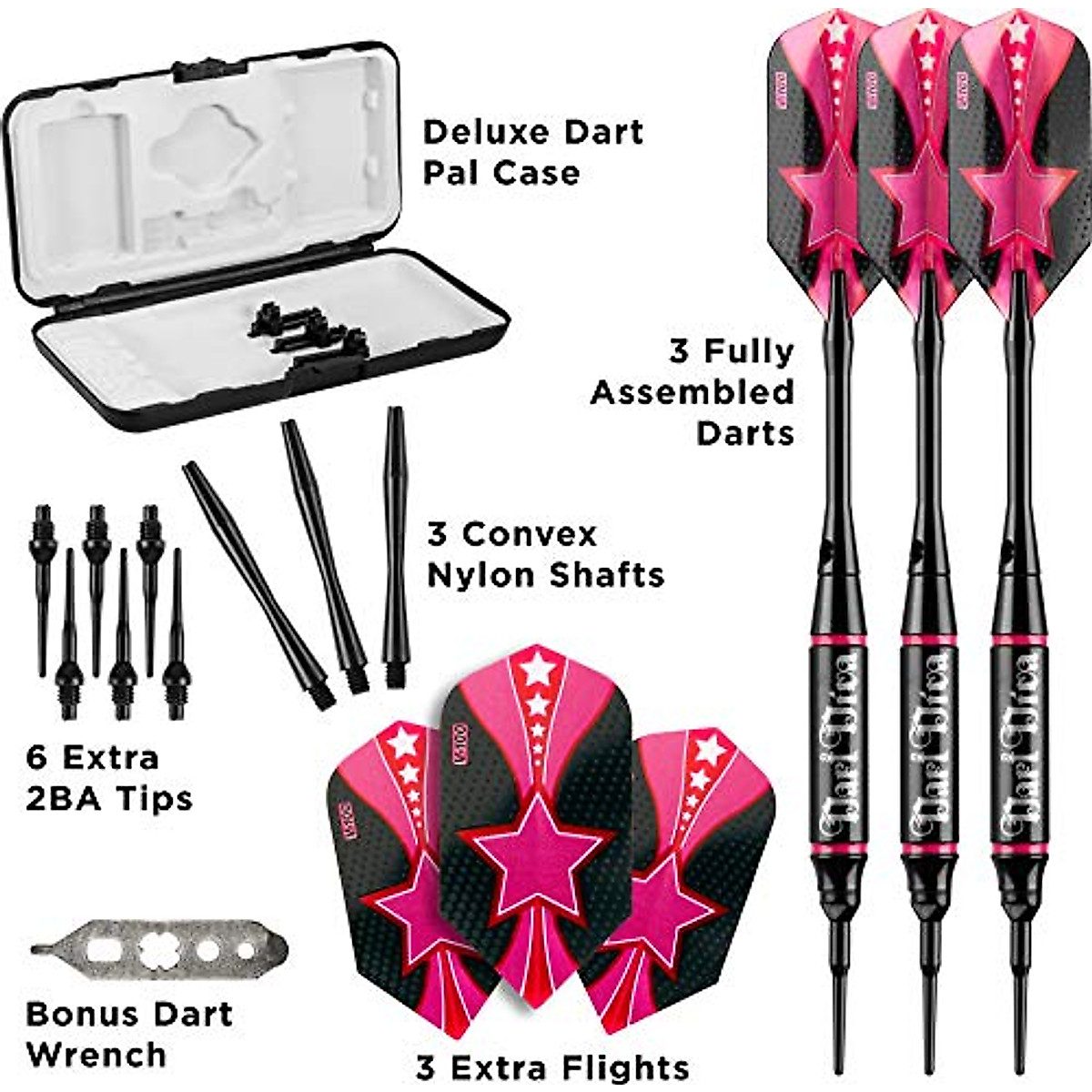 Viper Vanity Soft Tip Darts with Storage/Travel Case: Dart Diva, 16 Grams