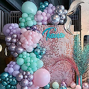 164Pcs Mermaid Balloon Garland Kit-Mermaid Tail Balloons Arch Party Decorations with Metallic Purple Pink and Blue Balloons for Girls Little Mermaid Ariel Birthday Under The Sea Party Decor Baby Shower Supplies