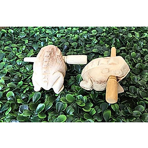 2x Deluxe Small 2" Wood Frog Guiro Rasp - Musical Instrument Tone Natural Wood Color World Percussion.