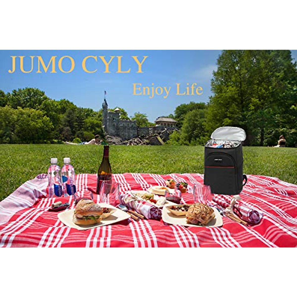 JUMO CYLY Insulated Cooler Bag Backpack soft Leakproof Lunch Backpack, 20 Can (Blue)