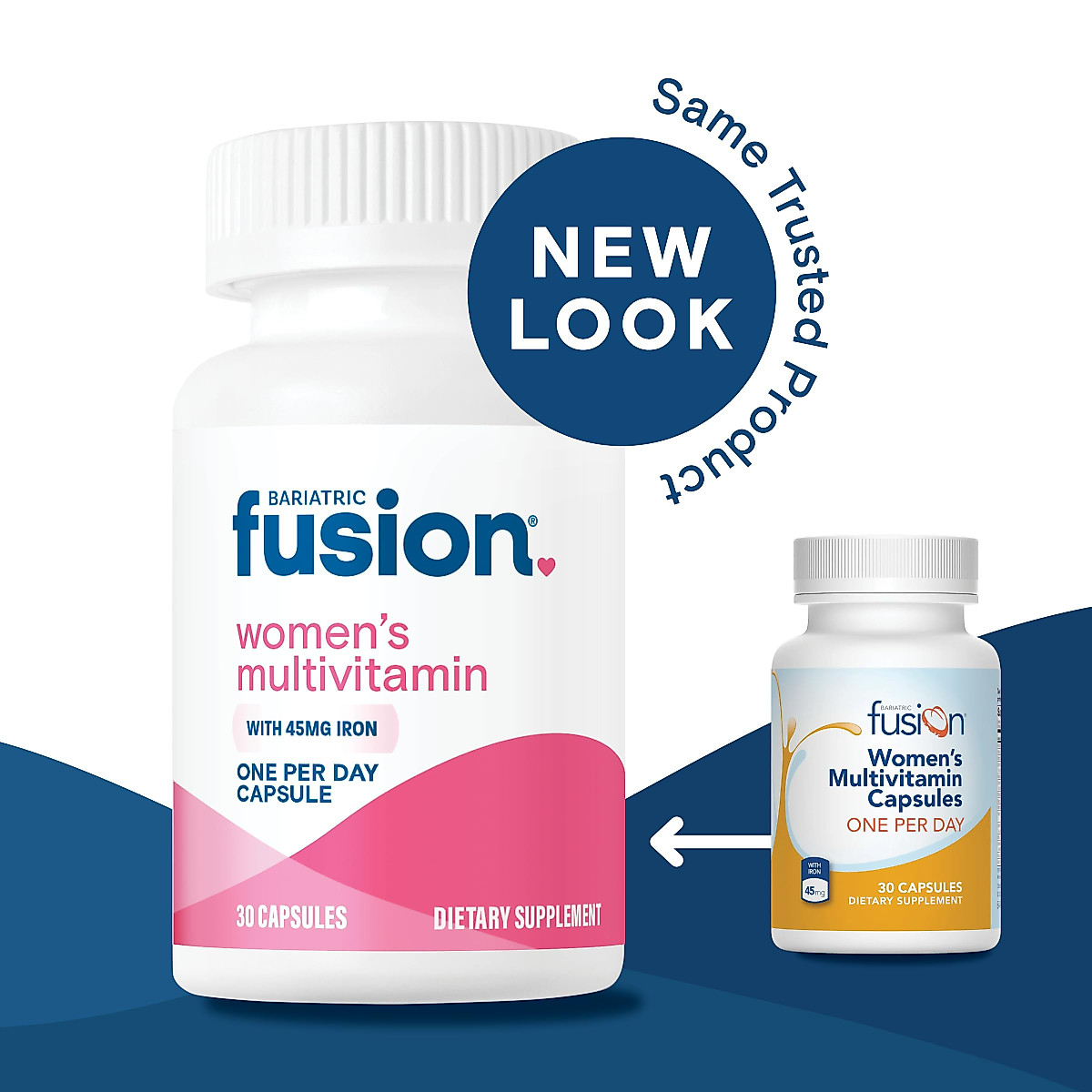 Bariatric Fusion One Per Day Bariatric Multivitamin with Iron for Women | with Hair and Nails Vitamins Blend | Gastric Bypass and Sleeve Gastrectomy | Glutren Free | 30 Capsules | 1 Month Supply