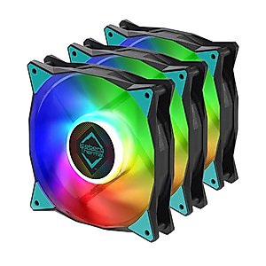 Iceberg Thermal IceGALE Addressable RGB 120mm PWM Dual Ball Bearing ARGB Case Fan ((3-Pack) Black)