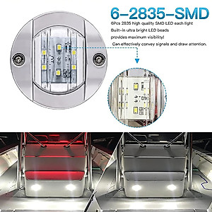 10Pcs White DC 12V 3 Inch Round Marine Boat Interior Lights Transom Mount Led Stern Anchor Lights LED Night Fishing Lights IP67 Waterproof Deck LED Courtesy Light
