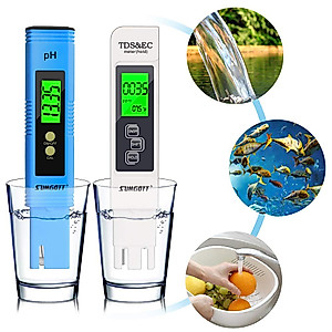 PH Meter Digital TDS Meter EC & Temperature Test Meter 4 in 1 Set, 0.01 High Accuracy PH Tester Pen Water Quality Tester for Household Drinking, Pool and Aquarium