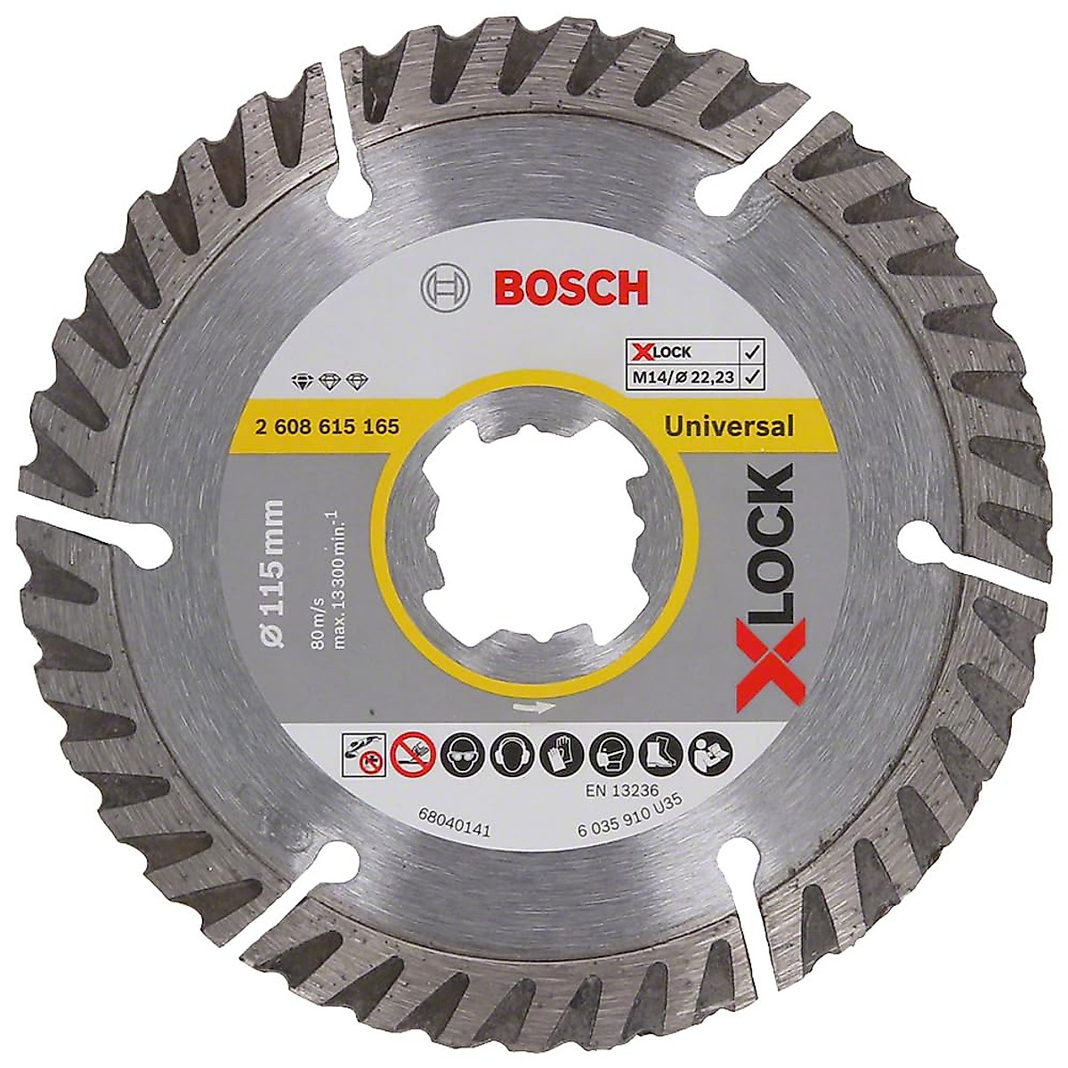 Bosch Professional Diamond Cutting Disc Standard (Universal, X-LOCK, Diameter 115 mm, Bore Diameter: 22.23 mm, Cutting Width 2 mm)
