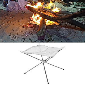 Portable Outdoor Fire Pit Folding Grill, Outdoor Foldable Stainless Steel Mesh Grill Net Folding Fire Pit Grill for Garden Camping Outdoor Barbecue