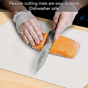 Cut N' Funnel Clear 2 Pack Frosted Flexible Plastic Cutting Board Mat 15" x 11.5" Made in the USA Flexible, Easy to Clean
