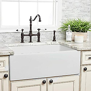 Vintage Tub & Bath 30 X 18 Fireclay Reversible Apron Farmhouse Sink - Matte White