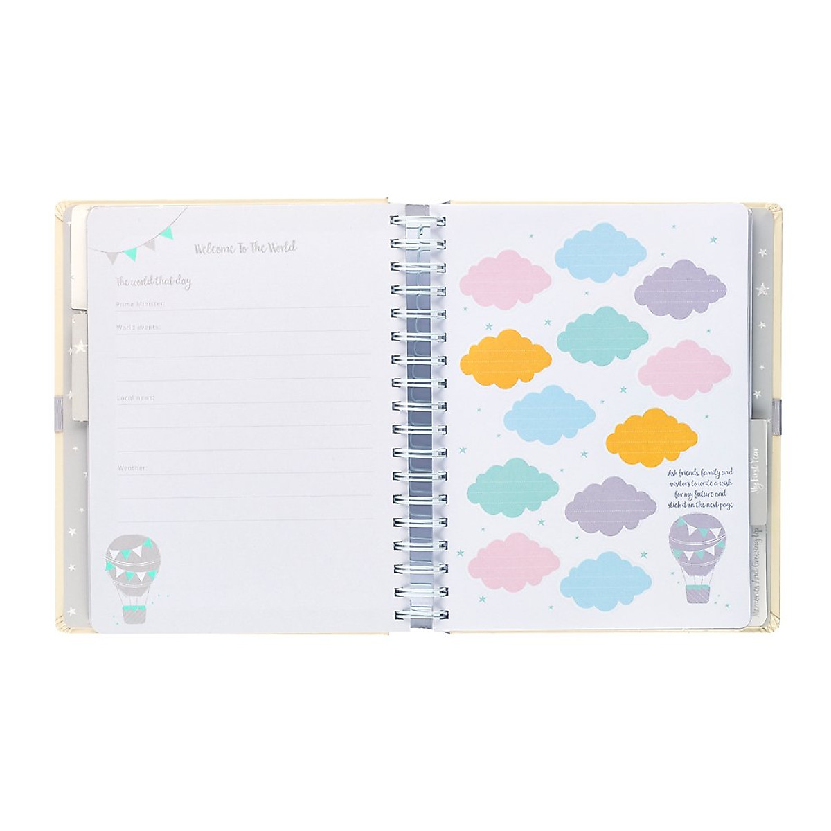 Busy B 6584 "Baby B Baby Journal with Pockets and Stickers, Neutral
