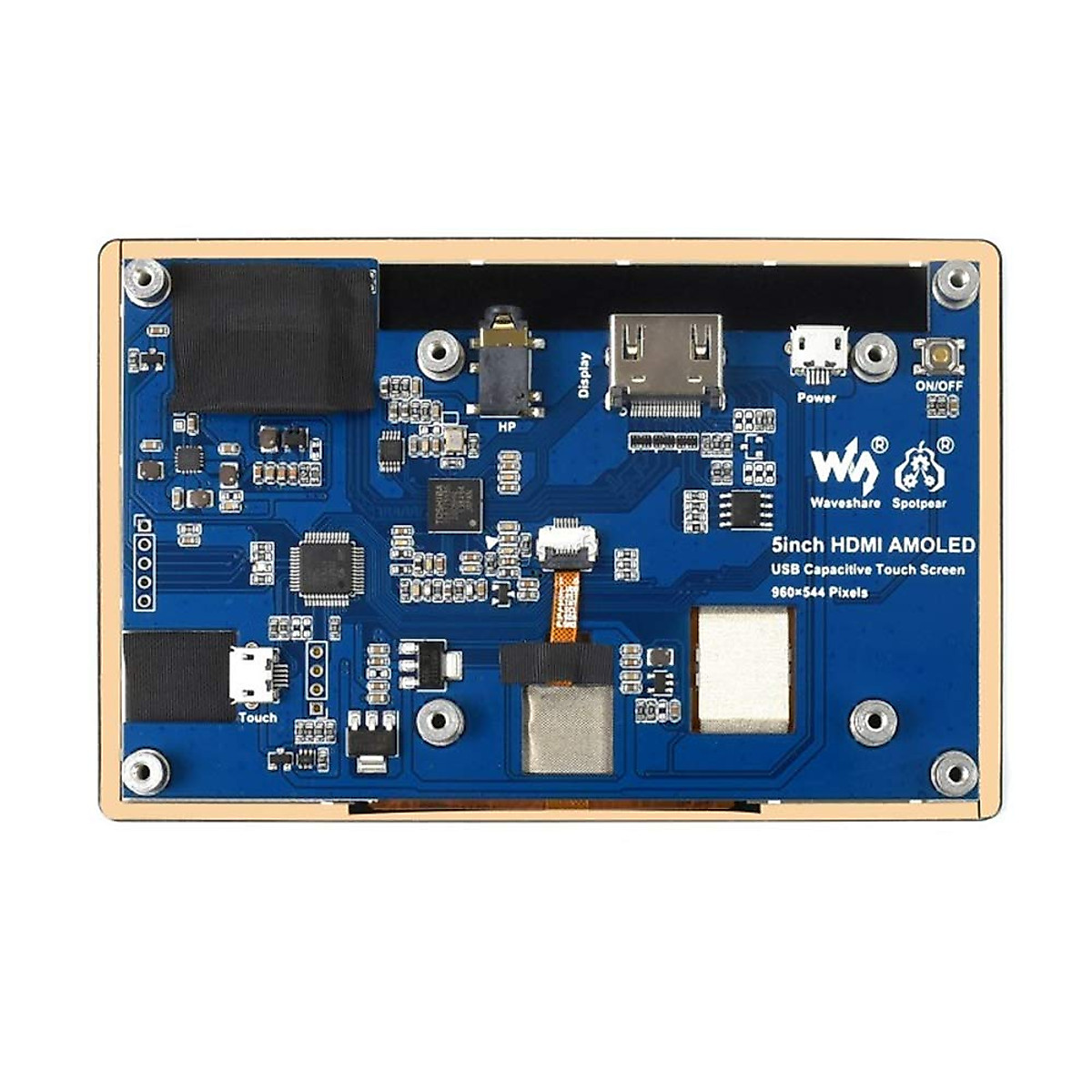 5inch HDMI Capacitive Touch AMOLED Display Monitor with Toughened Glass Cover Screen Resolution 960×544 Supports PC Raspberry Pi 4 3 Model B B+ Zero Jetson Nano @XYGStudy