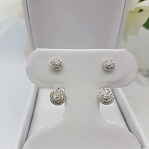 Dazzlingrock Collection 0.55 Carat (ctw) Round White Diamond Ladies Stud Earrings Jackets Set 1/2 CT, Sterling Silver