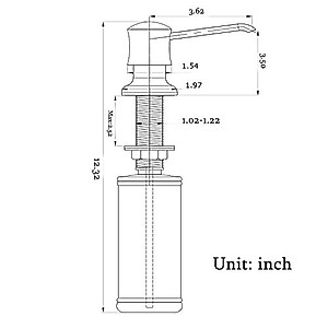 Dish Soap Dispenser for Kitchen Sink Lotion Dispenser 17 OZ Bottle Built in Design Refill from The Top (Oil Rubbed Bronze)