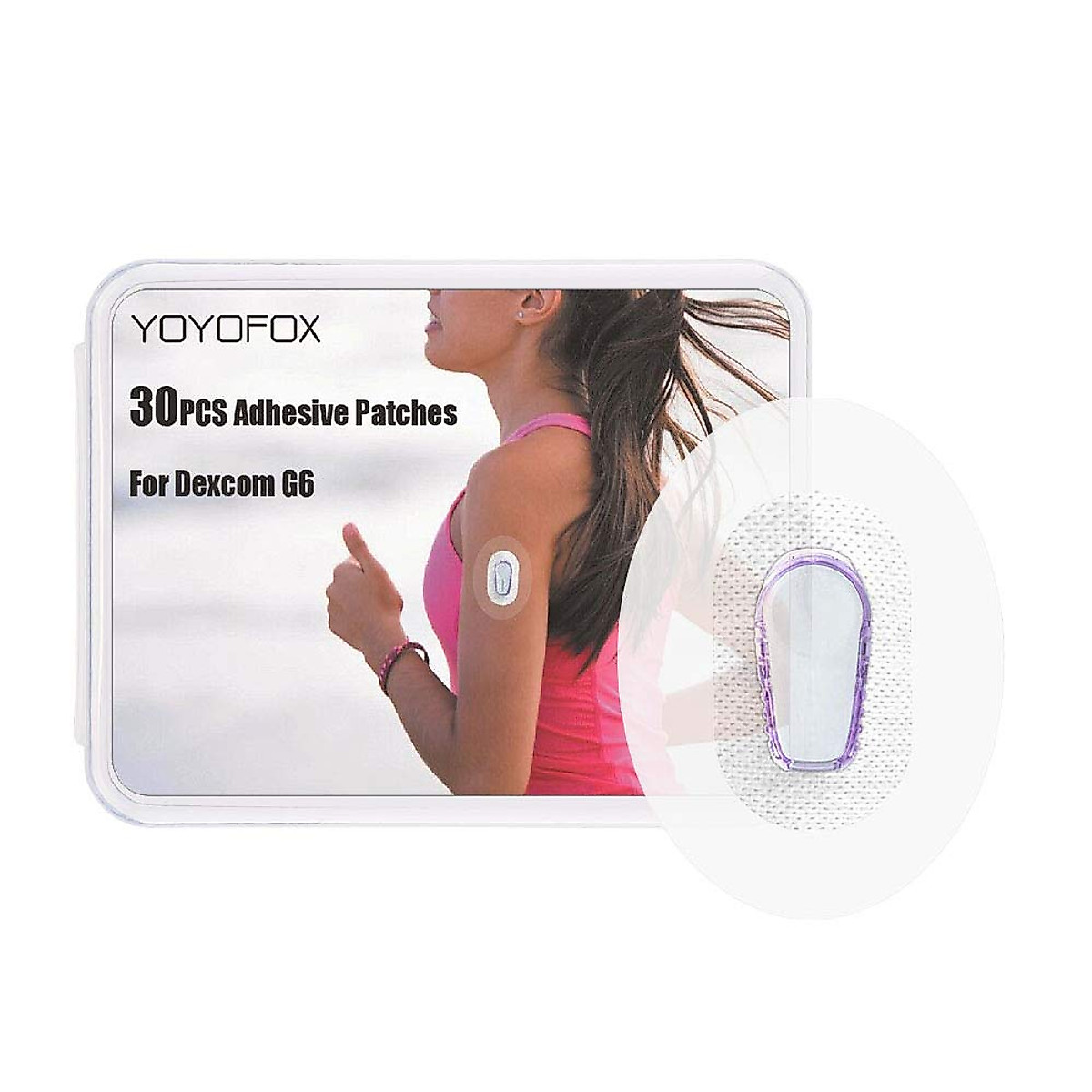 30pcs Dexcom G6 Overpatch Waterproof, YOYOFOX Transparent G6 Adhesive Patches,Clear CGM G6 Covers for Swimming Showers, Lasting up to 10days (30pcs)