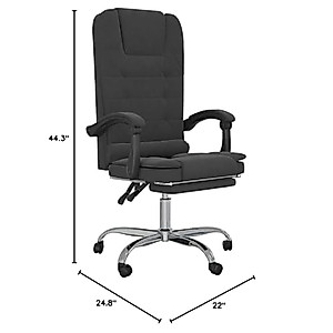 WEHUOSIF Massage Reclining Office Chair,Tall Office Chair,Execuive Desk Chair,Rolling Chair,Swivel Stool,Computer Chair,for Living Rooms,Bedrooms,Meeting Rooms,Offices,Black Velvet