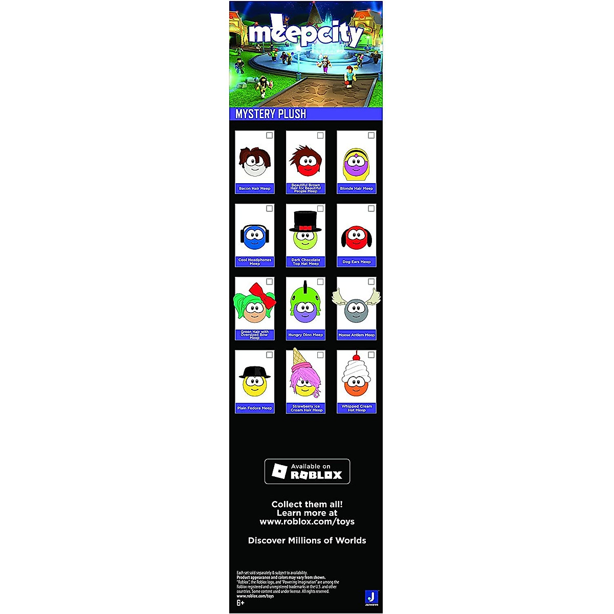 Roblox Collection: Meep City Micro Plush Mystery 3-Pack [Includes 3 Exclusive Virtual Items]