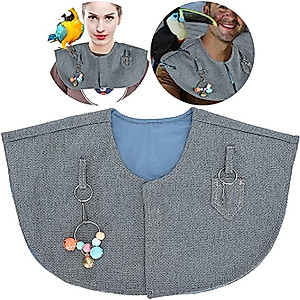 Parrot Anti-Scratch Bird Poop Shoulder Protector Bird Anklet Toys, Multi-Functional Bird Diaper Flight Suits Pee Pads Diaper Poop Shawl for Medium Cockatiel Parakeet Macaw (Shoulder Protector-Blue)