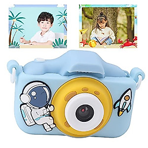 Jopwkuin Kids Camera, HD Digital Camera Timing Video Recording Multi Photo Frame AI Face Recognition 20MP for Boys and Girls Gift (Blue)
