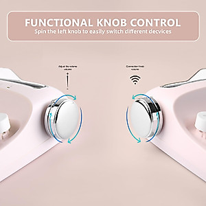 YUNZII Upgraded Wireless Typewriter Keyboard, Retro Aesthetic with Integrated Stand,Cute Round Keycaps, USB-C/Bluetooth Connection for Table, Phone, PC and Win/Mac/Android (B307, Baby Pink)