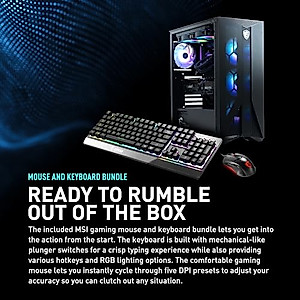 MSI Aegis R (Tower) Gaming Desktop, Intel Core i5-12400F, GeForce RTX 4060, 16GB Memory (8GB x 2), 1TB SSD, USB Type-C, VR-Ready, Windows 11 Home Plus,Black