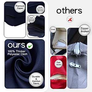 ClawsCover 7Pack Outdoor Patio Seat and Back Cushions Replacement Covers Fit for 3/5 Pieces 4-Seater Wicker Rattan Furniture Conversation Set Sectional Couch,Navy-Small (Include Cover Only)