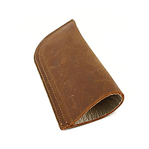 Trumoter Genuine Leather Cast Iron Pot Handle Cover, Assist Pan Holder, Double Layered Heat Resistant Potholder for Cast Iron Skillets