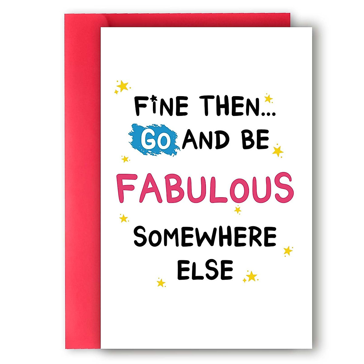 MQMRYeto Funny Leaving Card for Coworker, Retirement Going Away Card for Coworker, Farewell Card for Friend, Gift for Colleague Leaving, Be Fabulous Somewhere Else