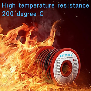 BNTECHGO 30 Gauge Silicone Wire Spool Red and Black Each 50ft 2 Separate Wires Flexible 30 AWG Stranded Tinned Copper Wire