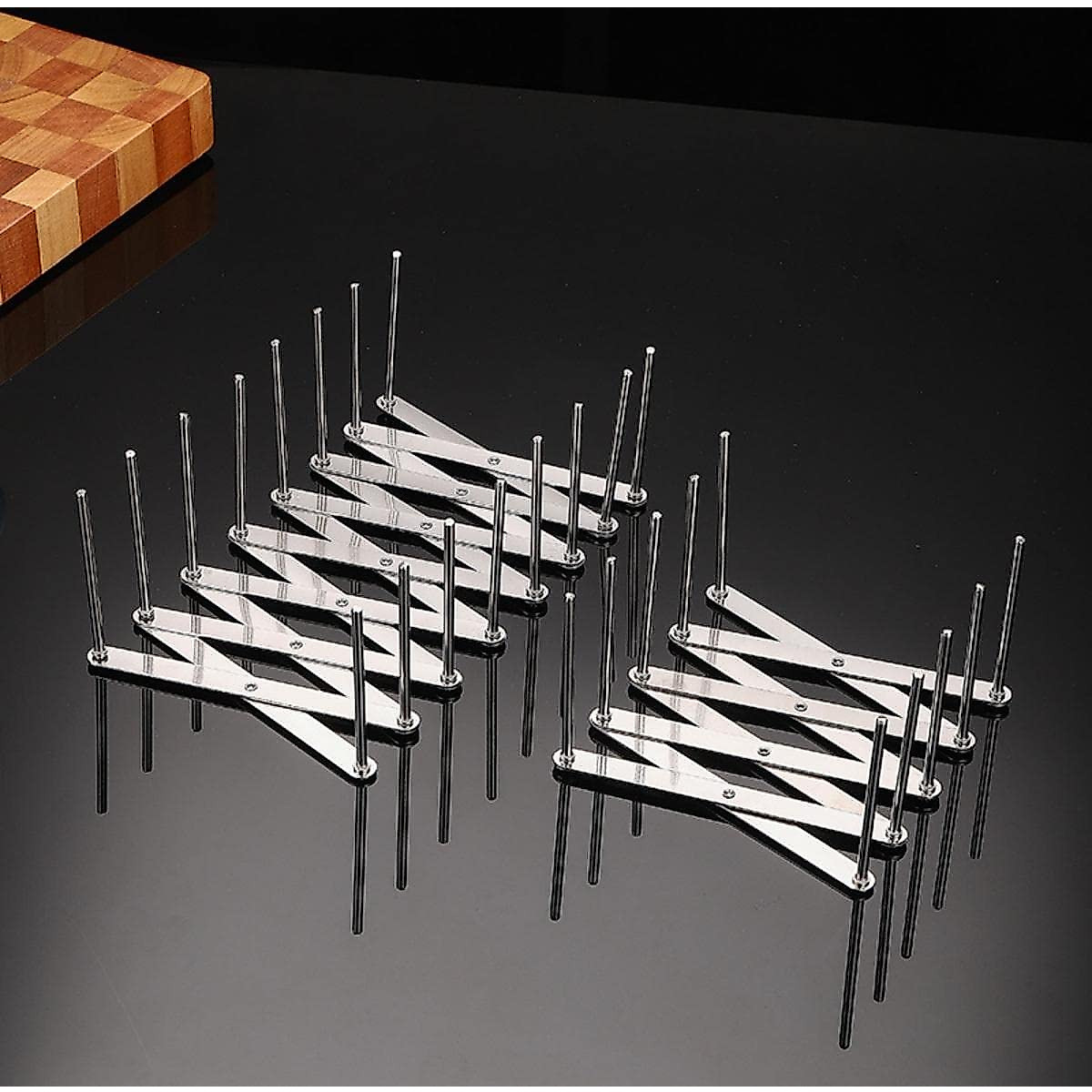 Aebor Pot Lid Organizer, Kitchen Dish Plate Pot Lid Holder Adjustable Length Stainless Steel Chopping Board Organizer Stand Holder for Pan Lids, Plates, Dishes, Cutting Boards (2Pcs(Longer Version))