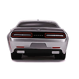 Jada Toys Bigtime Muscle 1:16 2019 Dodge Challenger SRT Hellcat RC Remote Control Car 2.4 GHz Silver, Toys for Kids and Adults