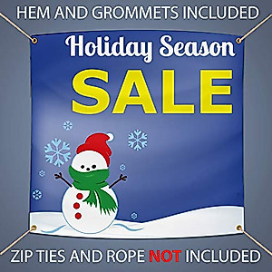 BANNER BUZZ MAKE IT VISIBLE Holiday Season Sale Banner, Heavy Duty 11 Oz Vinyl, Sale Advertising Banner Sign with Metal Grommets & Hemmed Edges, Perfect for Outdoor Home Garden Decor (4' X 2')