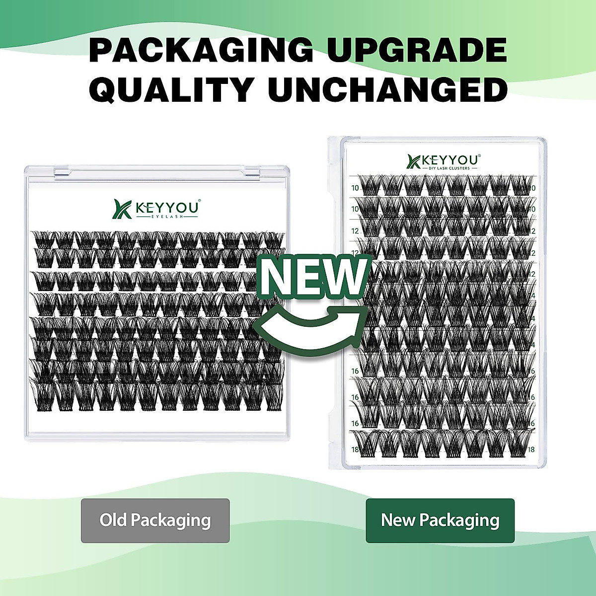 Lash Clusters,96 Pcs Cluster Lashes C Curl 10mm DIY Lash Extensions Eyelash Clusters,KEYYOU Volume Wispy Individual Lashes Soft&Comfortable Easy DIY at Home(Y01,C-10mm)