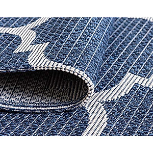 Rugs.com Georgia Collection Rug – 7' x 10' Navy Blue Flatweave Rug Perfect for Living Rooms, Large Dining Rooms, Open Floorplans