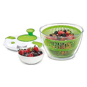 Cuisinart Large Spin Stop Salad Spinner- Wash, Spin & Dry Salad Greens, Fruits & Vegetables, 5qt, CTG-00-SAS1