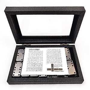 Bucher&Rossini Metal Surface Dominoes Set Double 6 - Premium Classic 28 Pieces Double Six in Durable PU Wooden Box for Christma Party Entertainment