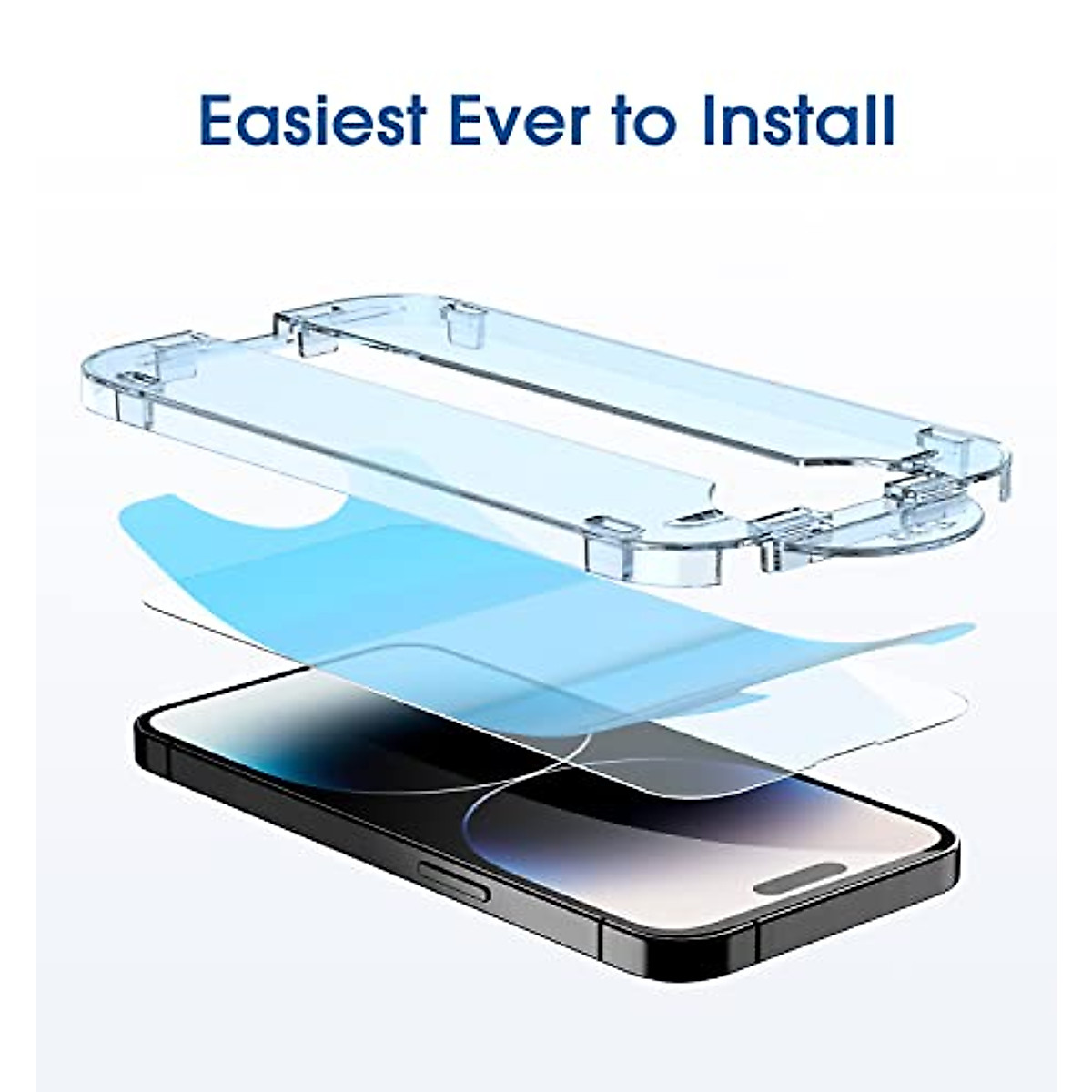 amFilm Screen Protector OneTouch Compatible for iPhone 14 Pro Max (6.7") 2022 with Camera Lens Protector, Easiest Installation, Dynamic Island Compatible, Bubble Free, Tempered Glass, 2+2 Pack