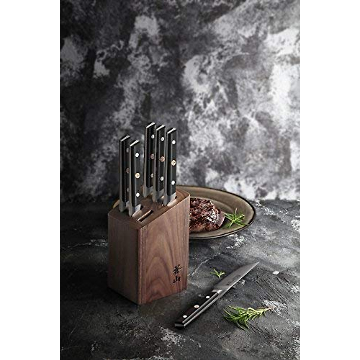 Cangshan TC Series 1022247 Swedish 14C28N Steel Forged 6-Piece Steak Knife Block Set, Walnut