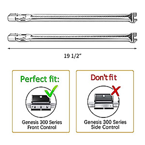 GRISUN 7628 Igniter Kit for Genesis 310 and 320 Gas Grills, 19.5 Inch 62752 Burner Tube Kit Replacement for Weber Genesis 300 Pronpane (LP) with Front Control Knob, 304 Stainless Steel Burner