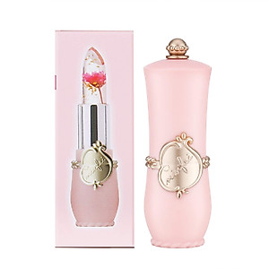 Eakroo Flower Lip Gloss Crystal Jelly Lipstick, 6 Packs Long Lasting Nutritious Lip Balm Lips Moisturizer Magic Temperature Color Change Lipgloss (pink)