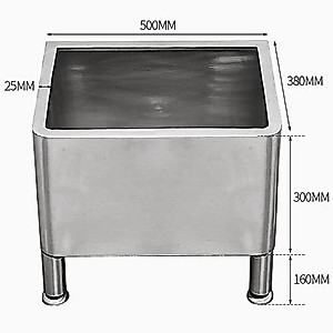 Free Standing Floor Mop Sink Commercial Mop Service Basin, Heavy Duty Stainless Steel Utility Sink Mop Bucket with Faucet, Bathroom Sink Laundry Tub Slop Sink