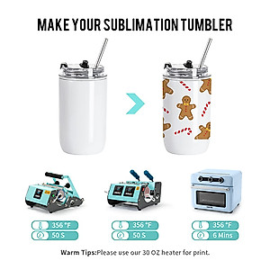 PYD Life Sublimation Kids Tumblers Blanks 12 OZ White Tumbler Cups Stainless Steel Coffee to Go Travel Tumblers with Lid and Metal Straw for Tumbler Heat Press Sublimation Oven Print 4 Pack
