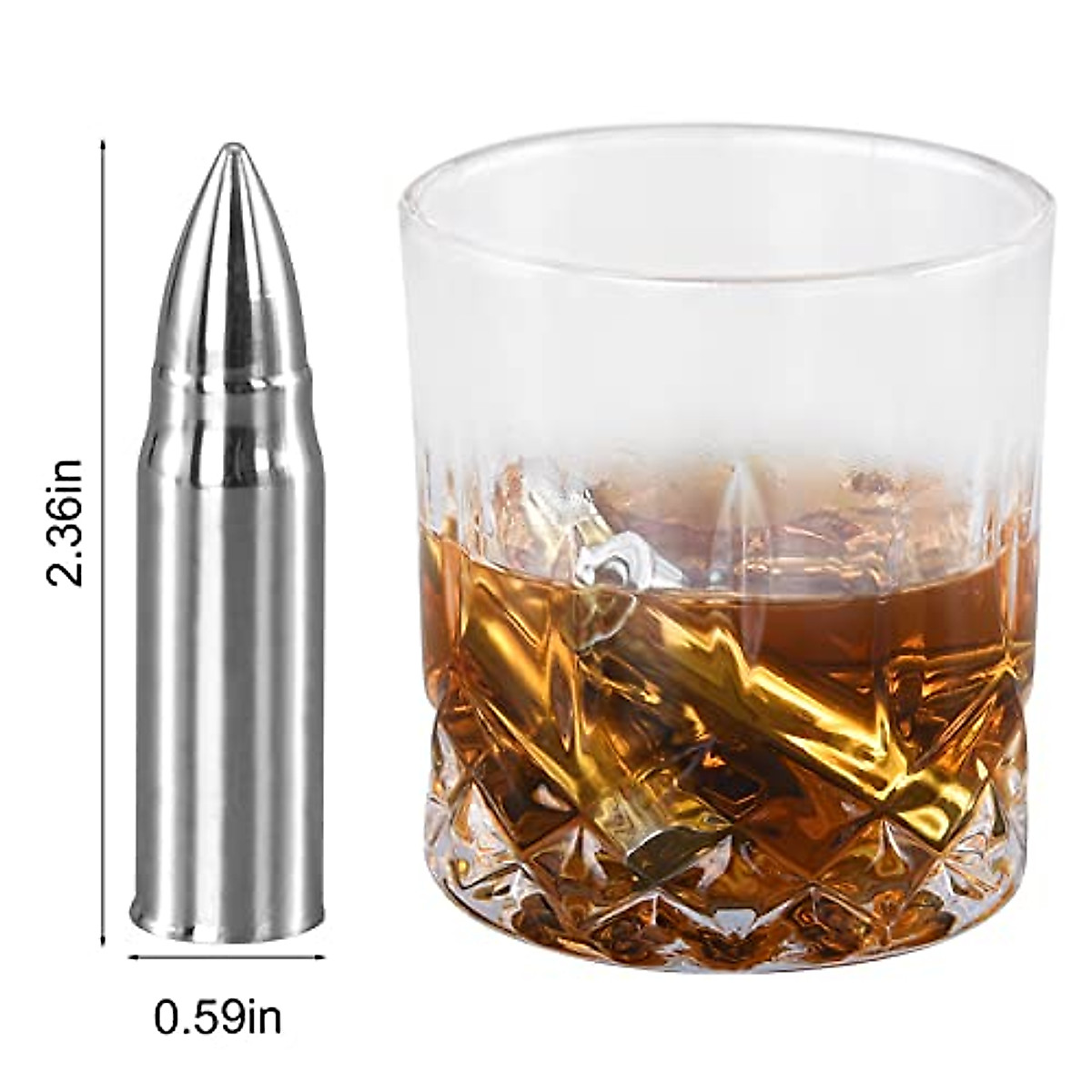 Gifts for Men Dad, Christmas Stocking Stuffers, Whiskey Stones Set of 6 with Wooden Gift Box, Drinking Gifts for Him Boyfriend Husband Grandpa, Ideas for Anniversary Birthday Wedding Housewarming