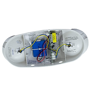 LFI Lights | Bright Oval Emergency Light | White Housing | Two LED Adjustable Round Heads | Hardwired with Battery Backup | UL Listed | (1 Pack) | EL-M2