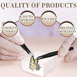 14 Pieces Insect Specimen Tools Kit Insect Display Case Box with Clear Top 8 Sheets Thin Tracing Paper Butterfly Mounting EVA Foam Pinning Board Pins 3 Pcs Insect Specimen Tools for Bugs Collection